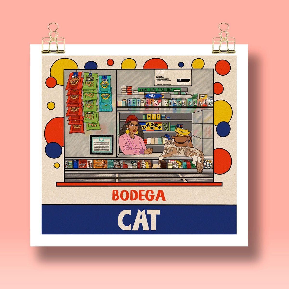 Bodega Cat 8x8 Art Print — Lockwood Shop