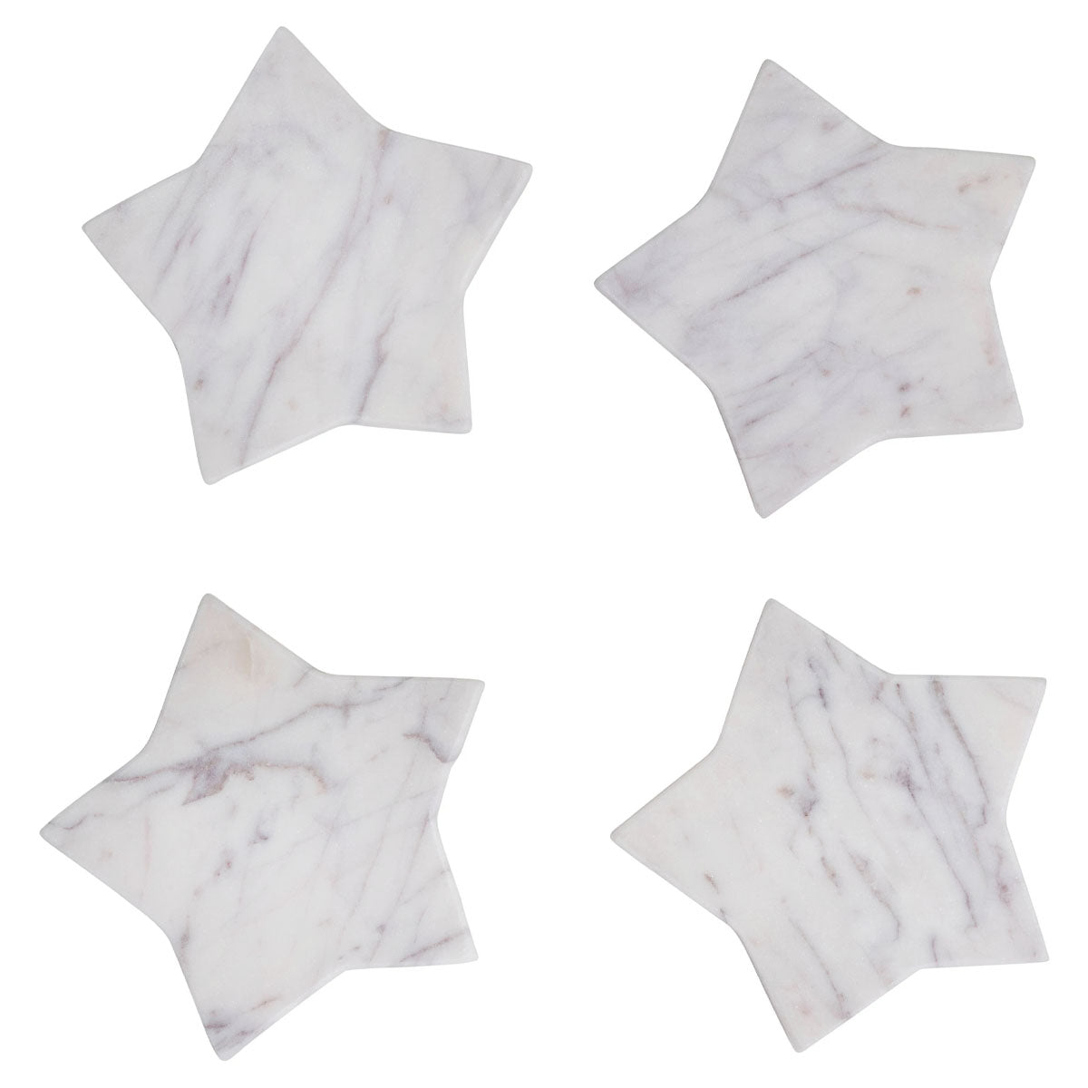 Marble Star Shaped Coasters, White, Set of 4 — Lockwood Shop