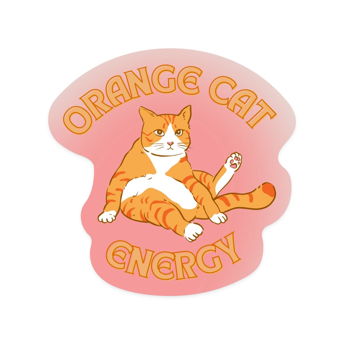 Orange Cat Energy Sticker — Lockwood Shop